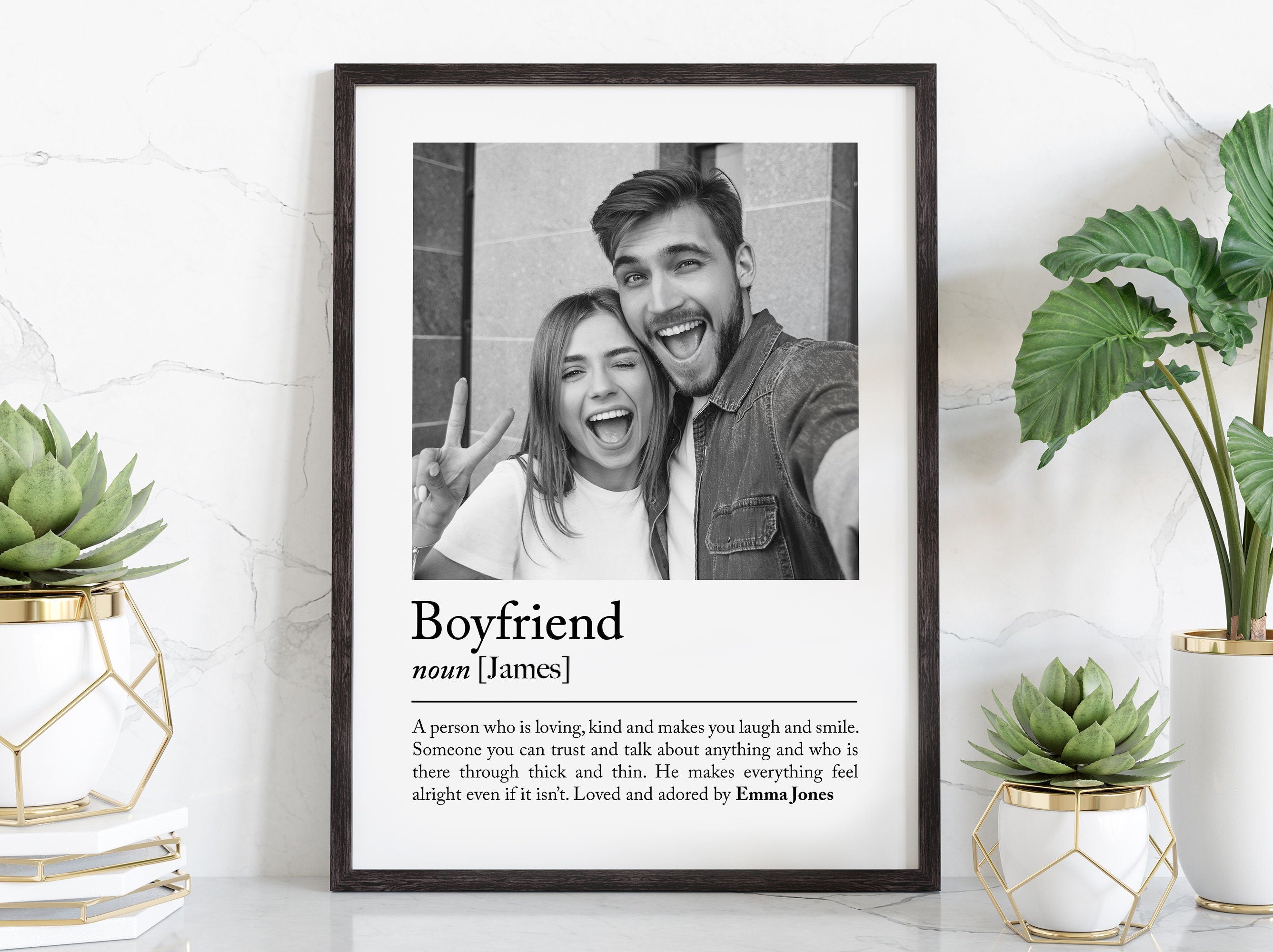 Personalised boyfriend definition print - Custom gift with photo for b ...